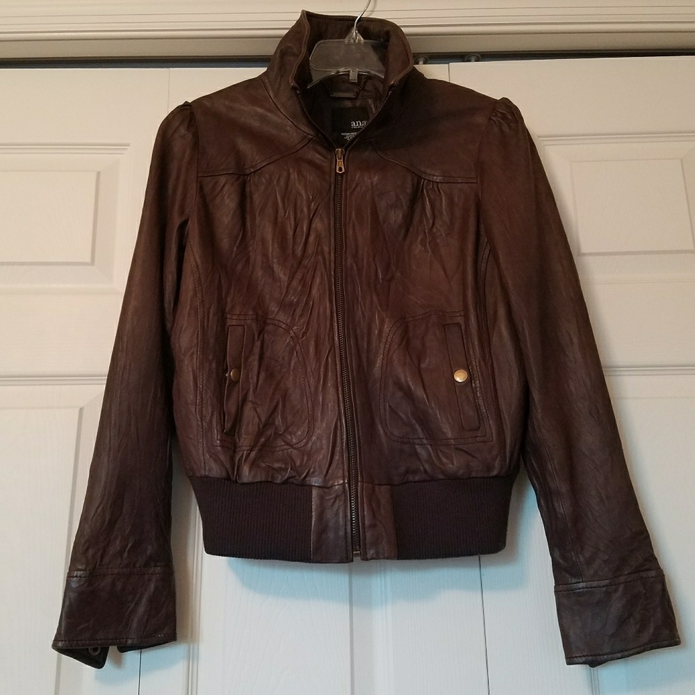 Ana Leather Bomber Jacket - Gem
